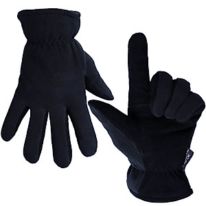OZERO Winter Gloves for Men Women: Ski Warm Gloves for Cold Weather - M Denim & Black Snow Waterproof Gloves Heated