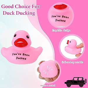 30 Pcs Pink Rubber Ducks You've Been Ducks Shower Rubber Ducks 2.16 Inch Rubber Ducks Small Ducks Float Bathtub Toys Party Favor for Birthday Carnival Ducking Game