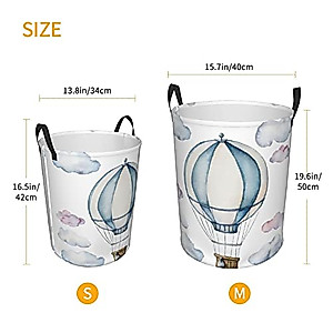 Gbuzozie Hot Air Balloon Round Laundry Hamper Storage Basket Toys Clothes Organizer Bin For Home Bathroom Bedroom Dorm Nursery, 38l