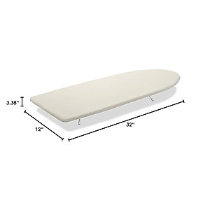Whitmor Tabletop Ironing Board, Cream, 12.0x32.0x33.75