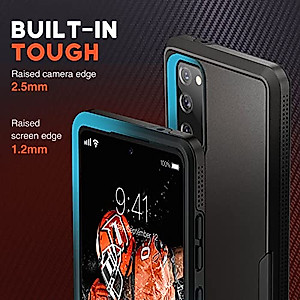 NTG 【𝟮𝟬𝟮𝟮 𝗡𝗲𝘄】 Shockproof Designed for Samsung S20 FE 5G Case, Heavy-Duty Tough Rugged Lightweight Slim Protective Case for Samsung Galaxy S20 FE,Black