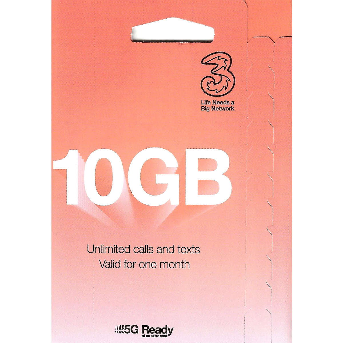 New PrePaid Europe (UK Three) SIM Card 10GB Data Unlimited Minutes/Texts for 30 Days with Free Roaming/USE in 71 Destinations Including Europe, South America and Australia (30GB)