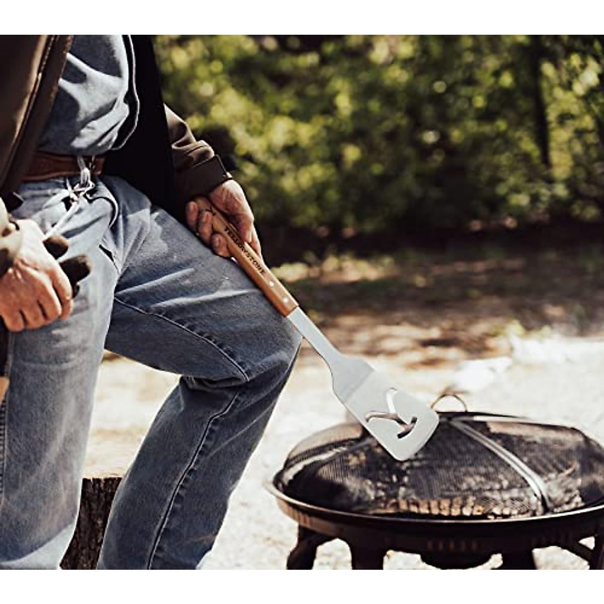 Y Yellowstone BBQ Tool Set - 2 pc Grill Set Includes Spatula and Tongs | Ideal BBQ Grill Accessories | Authentic Yellowstone Merchandise