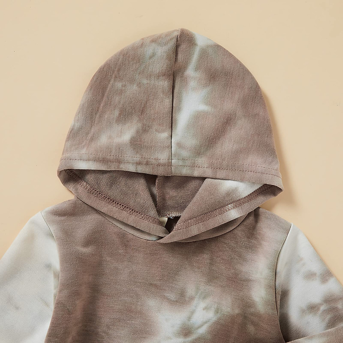 GRNSHTS Toddler Baby Boy Tie Dye Pants Set Hoodie Pocket Top Long Pants 2PCS Fall Winter Outfits Clothes (Brown,18-24M)