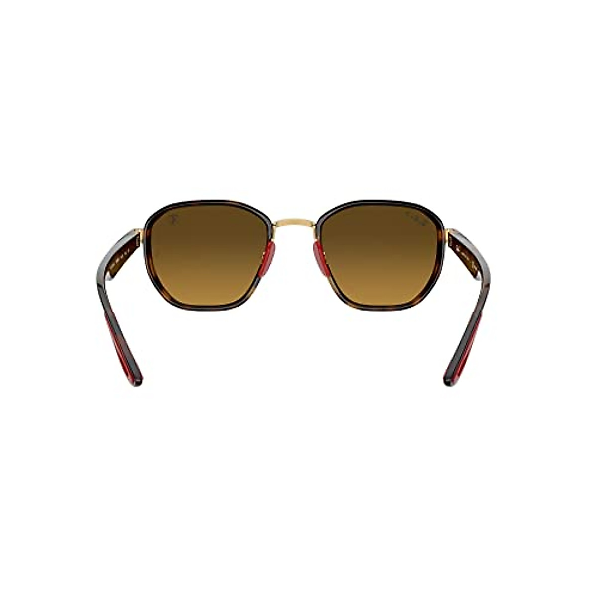 Ray-Ban RB3674M Scuderia Ferrari Collection Round Sunglasses, Gold/Chromance Brown Mirrored Grey Polarized, 51 mm