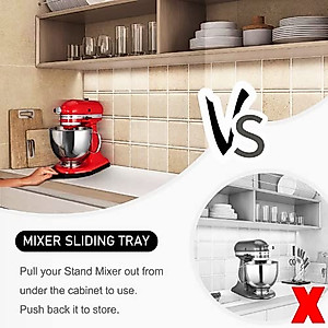 Mixer Slider for Kitchenaid 5-8 Qt Bowl Lift Stand Mixer,Sliding Tray Kitchen Appliance Slide Tray Mixer Mover Mixer Mat with Smooth Rolling Wheels for Kitchenaid Professional Series