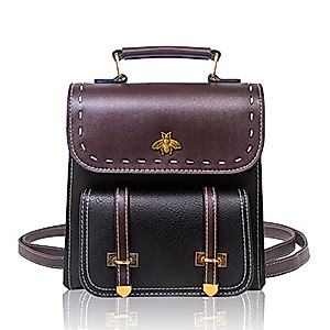 Honnesserry Bee Series Purse Convertible Backpack Tote for Women Small Backpack Faux Leather Ladies Shoulder Bag