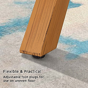 PURPLE LEAF 7 Pieces Patio Dining Set Wicker Outdoor Furniture Rectangular Table and Chairs Set for Garden Deck Teak-Finish Aluminum Frame Backyard Kitchen Set, Cushions and Pillows Included