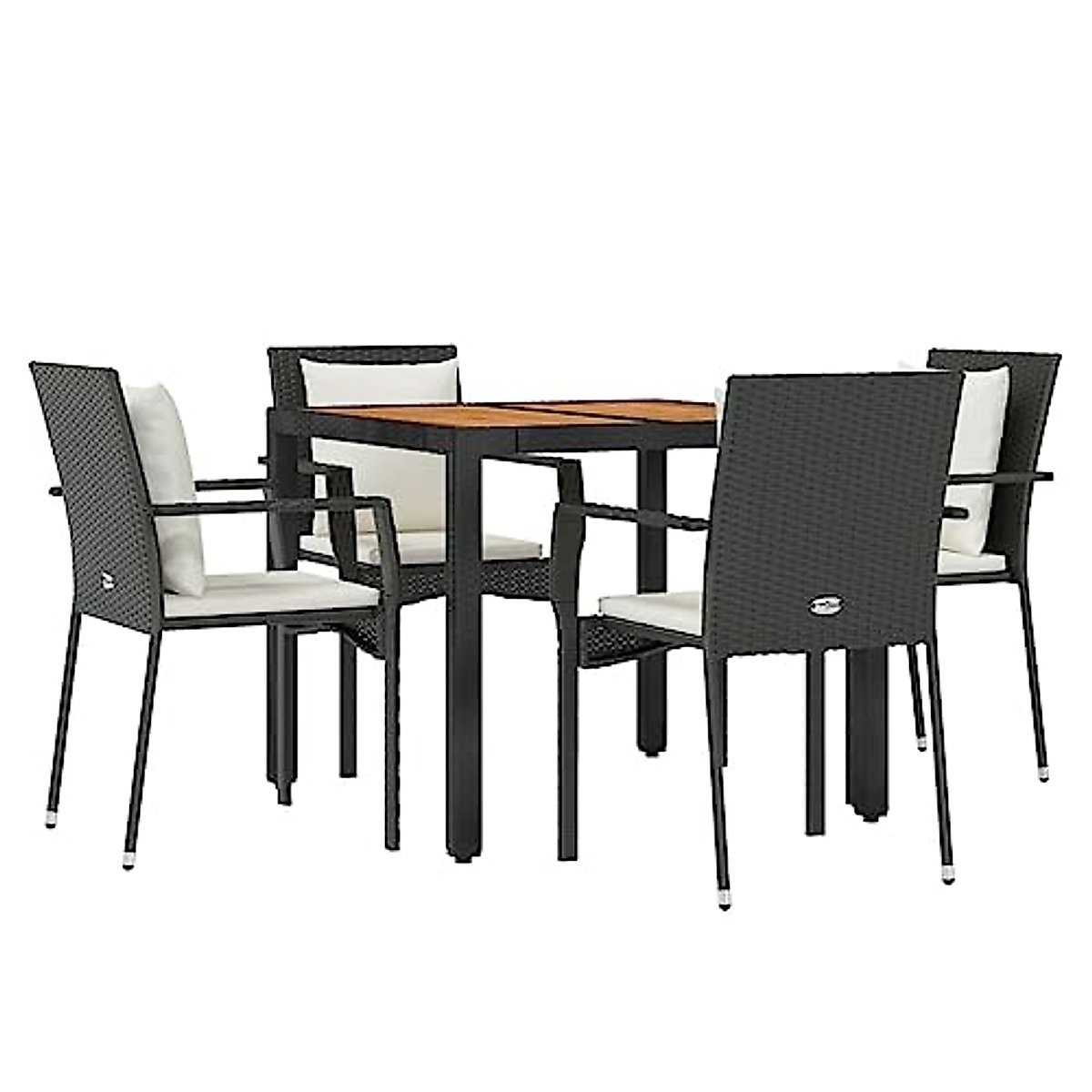 WFAUIBR Dining Set with Cushions 5 Piece Patio ，Bistro Sets,Coffee Table Sets, Whether You Have a Balcony, Lawn, Garden, or Poolside, This Set is Outdoor Spaces，Black，5 Piece 35.4"