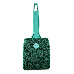 ZRM&E Double-Sided Fish Tank Cleaning Brush with Non-Slip Handle Plastic Sponge Aquarium Fish Tank Glass Plant Cleaning Brush Floating Clean Window Algae Scraper Short Type 9 Inches, Green