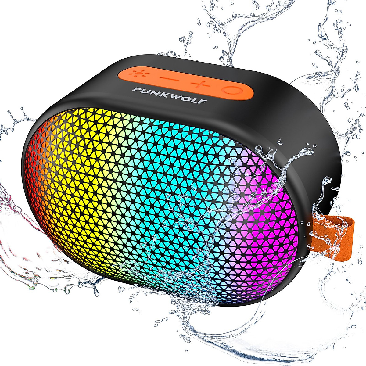 ROFALL Bluetooth Speakers with Lights, Portable Wireless Speaker, HD Sound, TWS Dual Pairing, Waterproof, Lightweight Compact Size, Night Light Party Speakers for Holiday, Travel