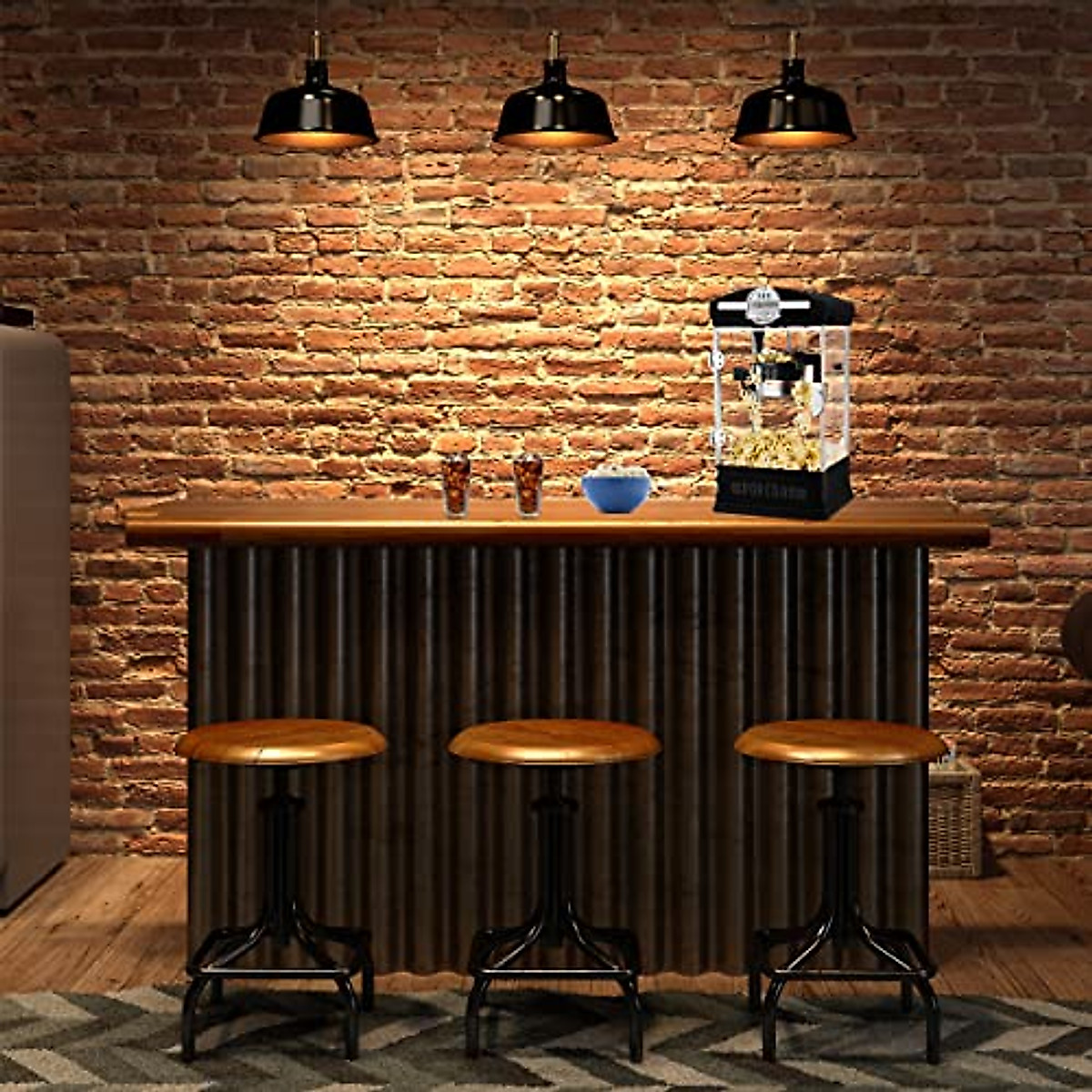 Great Northern Popcorn Big Bambino Popcorn Machine - Old Fashioned Popcorn Maker with 4 Oz Kettle, Measuring Cups, Scoop and Serving Cups (Black), 10.8" x 9.7" x 19.5"