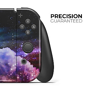 Design Skinz - Compatible with Nintendo Switch OLED Console Bundle - Skin Decal Protective Scratch-Resistant Removable Vinyl Wrap Cover - Purple Blue and Pink Cloud Galaxy
