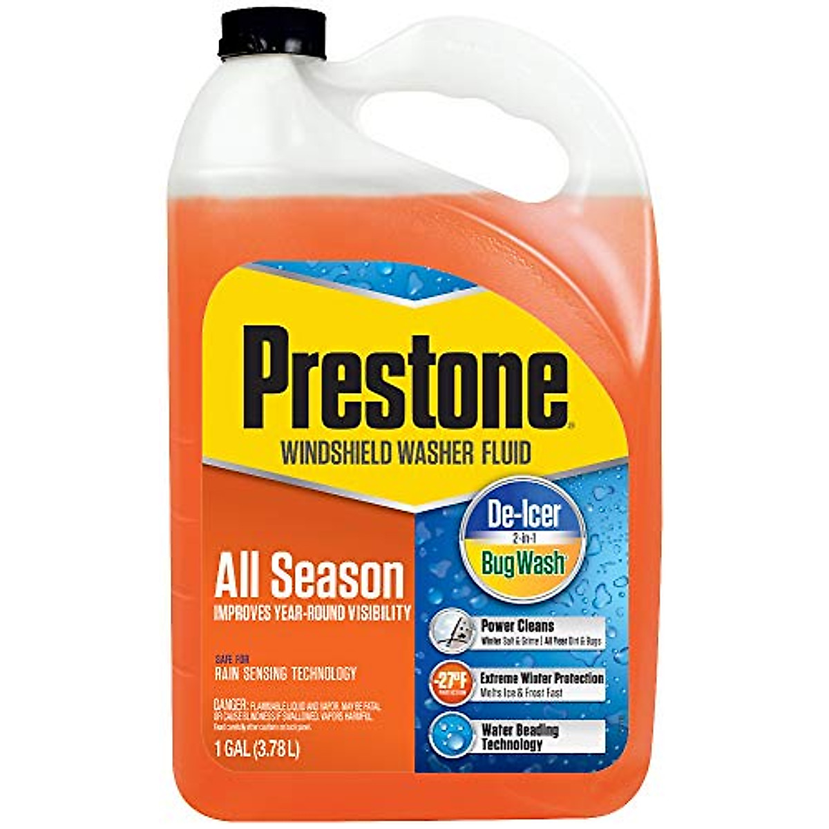 Prestone AS658 Deluxe 2-in-1 Windshield Washer Fluid, 1 Gallon