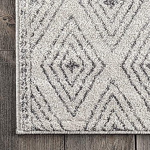 nuLOOM Sarina Tribal Diamonds Area Rug, 8x10, Grey