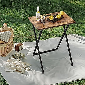CubiCubi Folding Desk, 23.62 inch Small Computer Desk, Writing Desk, Space Saving Foldable Table for Small Spaces, Rustic Brown