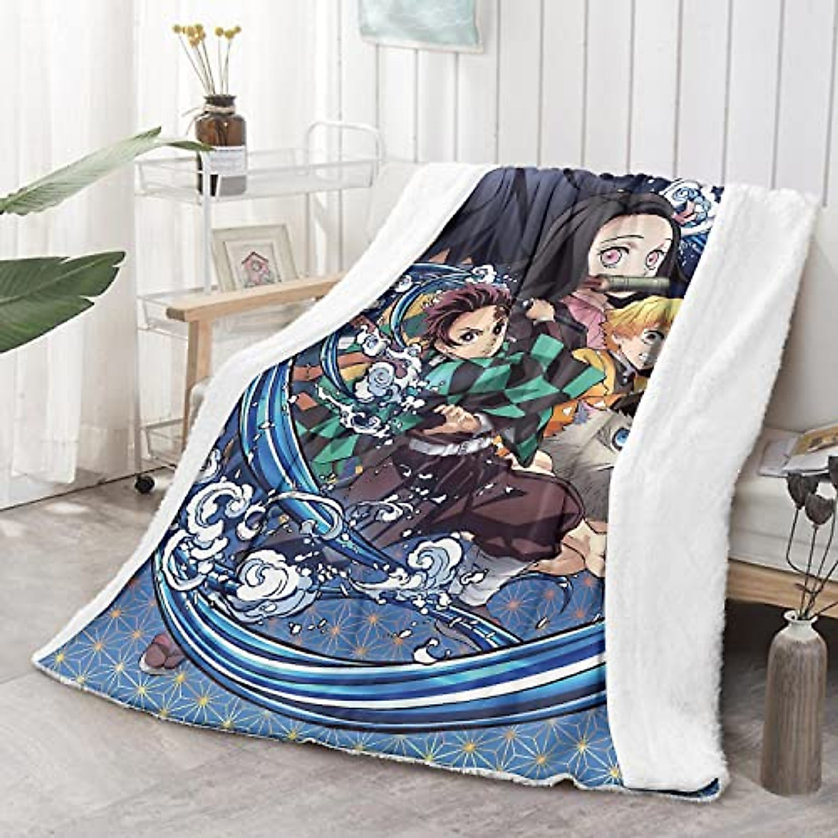 Anime Blanket,Comfortable Sherpa Fleece Throw Blanket,Ultra Soft Flannel Blankets,Double Layer Fabric Warm Blankets for Bedding Sofa Travel 60"X50"