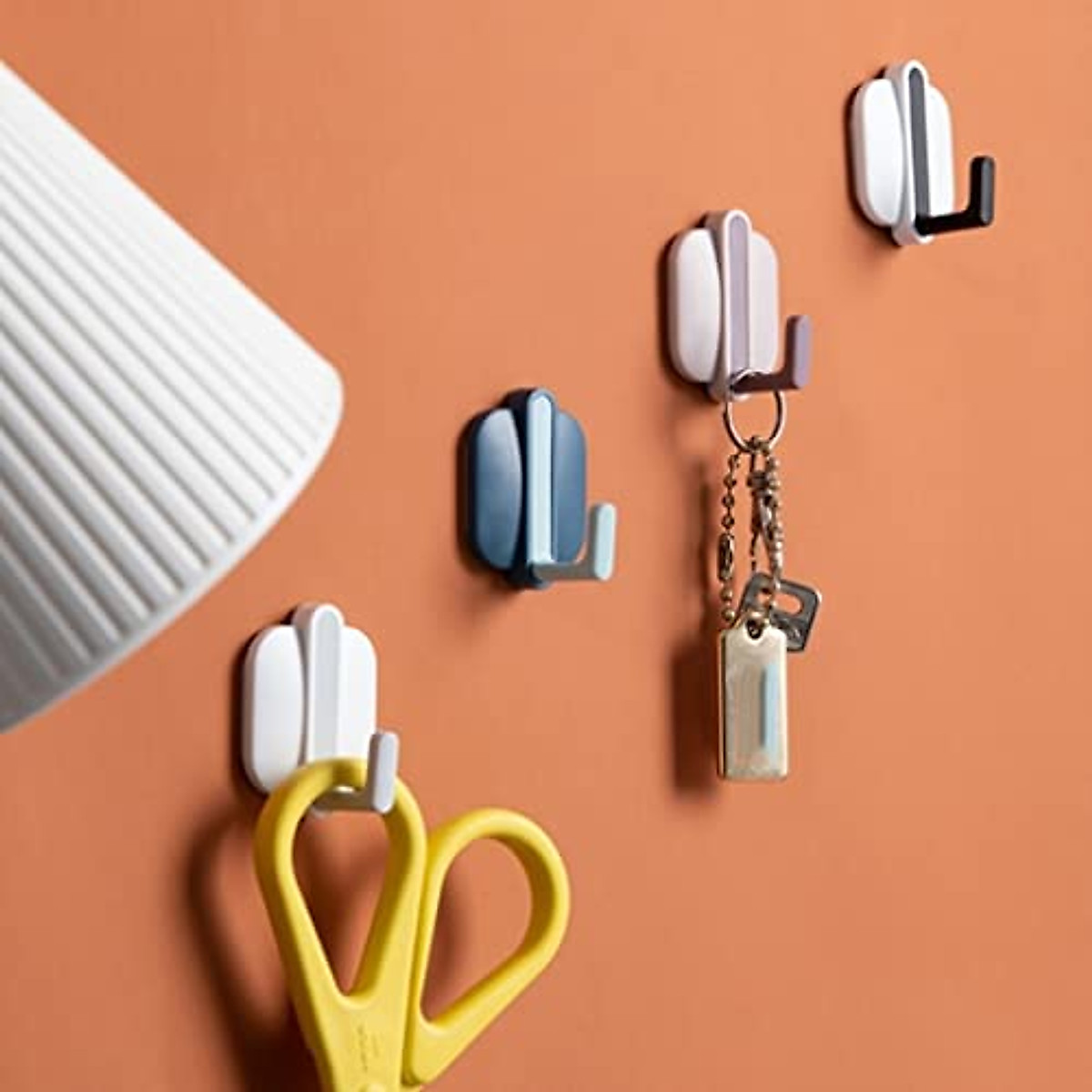 Haiqings Hook up 8pcs/Set of Sticky Wall Hooks Heavy Duty Mini Sticky Hanger Towel Rack Clothes Rack Home Kitchen Bathroom Office (Color : Multi-Colored) jiangyu1994 (Color : Multicolored)