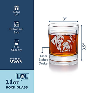 English Bulldog Dog Face Round Rocks Glass - Bulldog Gift, English Bulldog, Bulldog Glass, Bulldog Gift