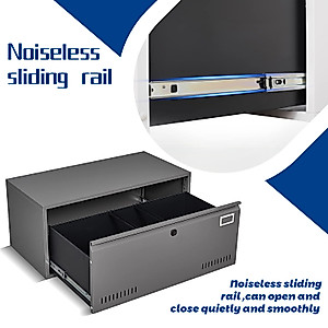 TOMOSLTER Biometric Fingerprint Lateral File Cabinet, Large Drawer Metal Filing Cabinet with Hanging Rod for Letter, A4, documents and so on, for Home Office Using, Assembly Required