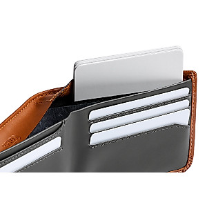 Bellroy Hide & Seek Wallet (Slim Leather Bifold Design, RFID Protected, Holds 5-12 Cards, Coin Pouch, Flat Note Section, Hidden Pocket) - Caramel - RFID
