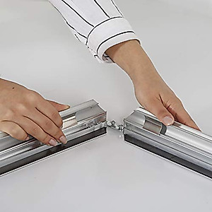 M&T Displays Portable Snap Poster Frame 40x60 Inch Silver 1.25" Aluminum Profile Front Loading Wall Mounting Photo Picture Document Certificate Sign Holder Mitered Corner Anti Glare Cover