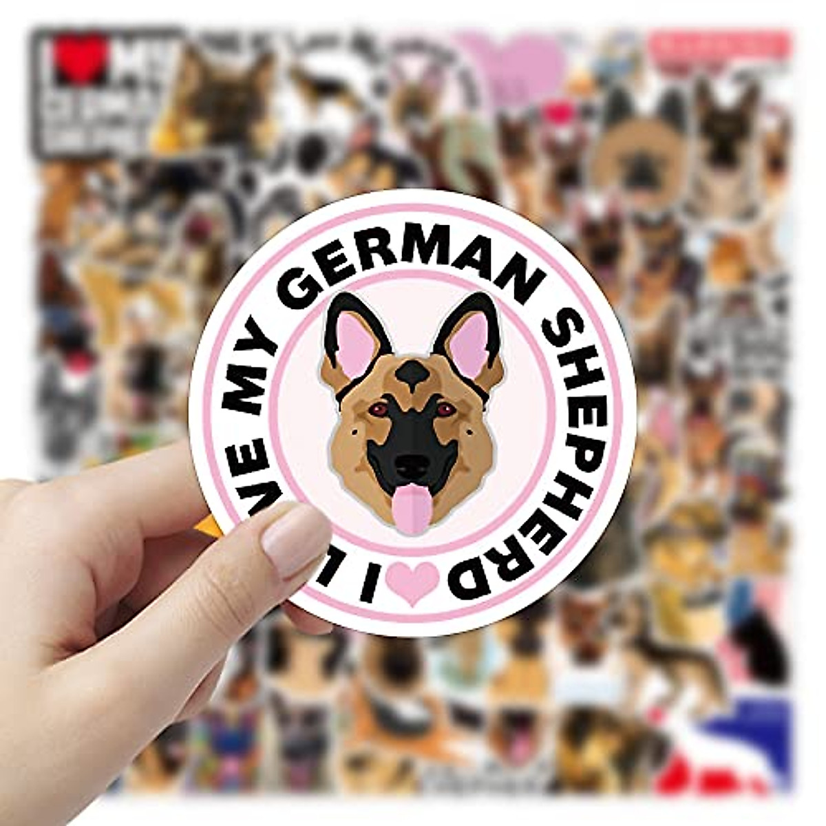 German Shepherd Dog Stickers 100 Pcs Vinyl Stickers for Water Bottles Laptops Phone Skateboard Funny Pet Dogs Decals for Kids Teens Adults (German Shepherd)