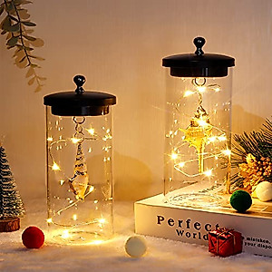 JHY DESIGN Set of 2 Sea Shell Pendant Decorative Lamp Battery Powered Lights 7" Tall Cordless Lamp Light with Fairy Lights for Living Room Bedroom Kitchen Wedding Xmas Christmas Decorations