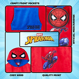 Marvel Spiderman Oversized Blanket Hoodie for Kids and Teens