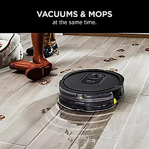 Shark AI Robot VACMOP PRO w/Sonic Mopping, AI Laser Vision, No Go Zone & WiFi - Black (Renewed) For Floors,Carpet