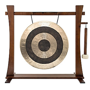 16" to 18" Gongs on the Spirit Guide Gong Stand - 18" Subatomic Gong. Includes Gong, Stand, & Mallet/Great for Home & Office/Traditional Style