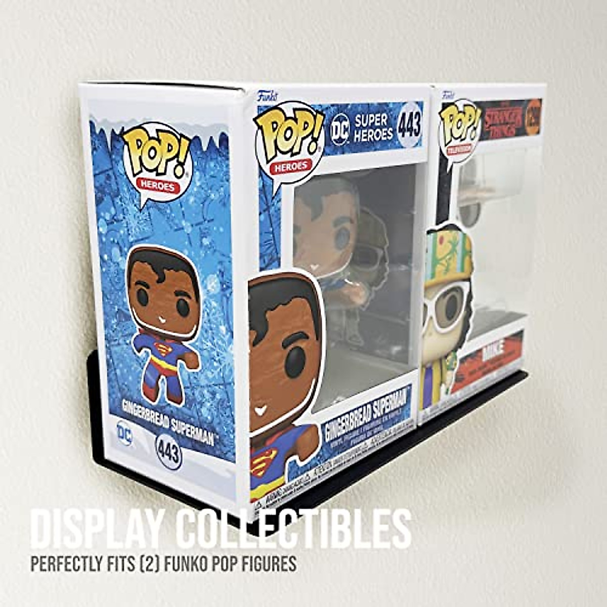 Small 9 inch Floating Metal Wall Shelf (3M Adhesive or Screws), Black