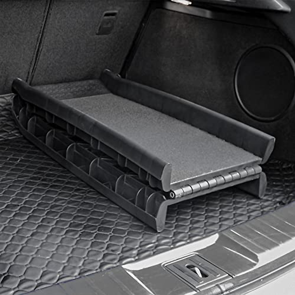 YITAHOME 61in Folding Dog Ramp for Cars, Portable Pet Ramp for Large Dogs, Lightweight Non-Slip Resin Dog Car Ramp with Safe Raised Sides Stairs Step Ladder for SUV Truck, 150lbs Load Capacity