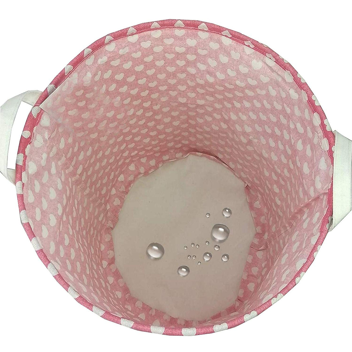 63L Large Laundry Basket, ZUEXT Collapsible Laundry Bag, Waterproof, Freestanding Laundry Hamper with Handles for Room,Toy Organizer,Home Decor(19.7x15.7 Inch, Pink Love Heart)