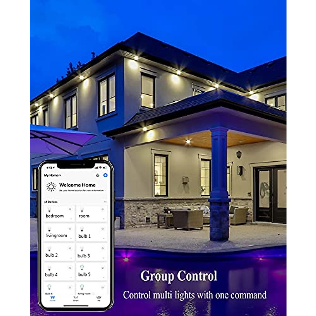 CMARS Smart Light Bulbs E12 Base, Candelabra LED Bulbs Work with Alexa Google Home IFTTT, Dimmable and RGB Color Changing Light Bulb, Tunable White Chandelier Light Bulbs (2.4 Ghz only) 8 Pack