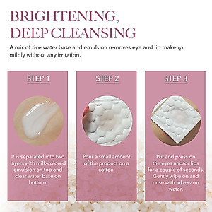 The Face Shop Oil-Free Liquid Eye Makeup Remover, Natural Rice Water Lipstick, Waterproof Mascara & Eyeliner Removal - 120 mL / 4 Oz, K-Beauty