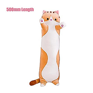 Plush Pillow, Cat Long Throw Sleeping Pillow Cute Cartoon Cat Shaped Plush Toy Sleeping Long Throw Pillow Home Office Study