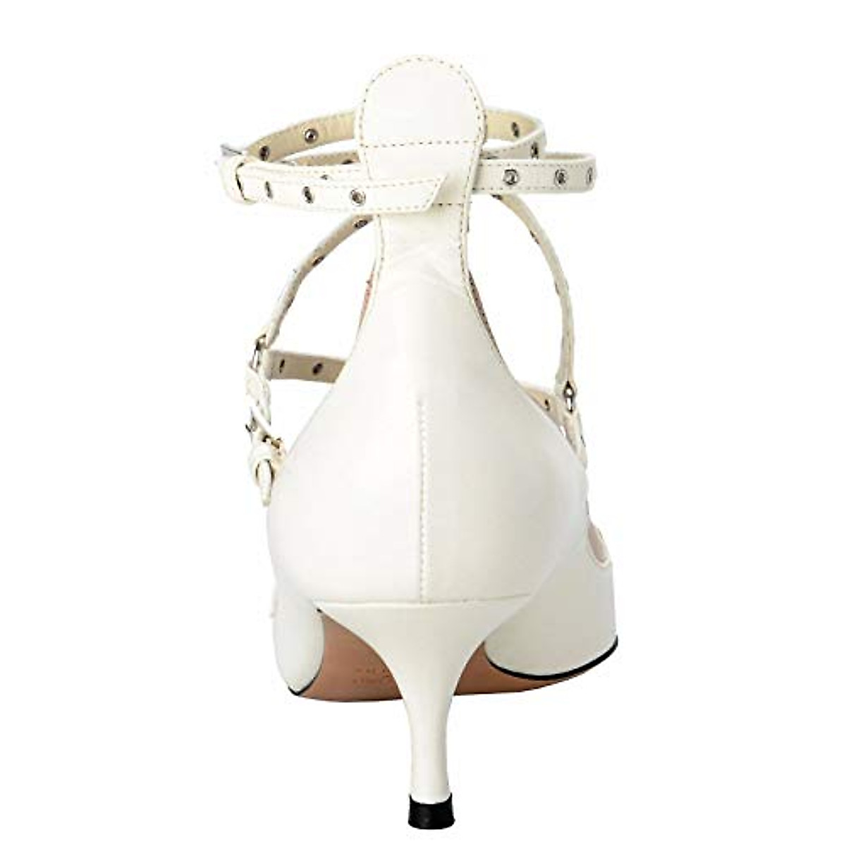 Valentino Women's Leather Two Tones Ankle Strap Kitten Heels Shoes Sz US 8 IT 39 Multi-Color