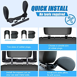 HSWT Car Headrest Pillow, Car Neck Pillow Head Pillow, Car Sleeping Travel Pillow, Car Neck Head Shoulder Sleep Cushion Car Side Pillow for Kids Adults Elders