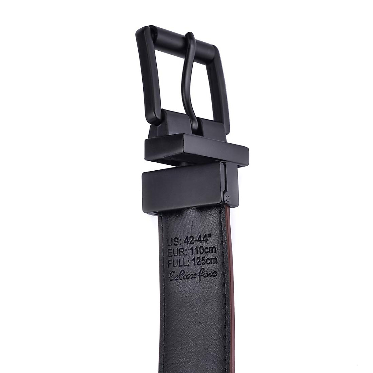 Beltox Men’s Belts Dress Casual Reversible Leather 1.1” w Roller Buckle Rotated(Black/Brown w Black Buckle, 34-36)