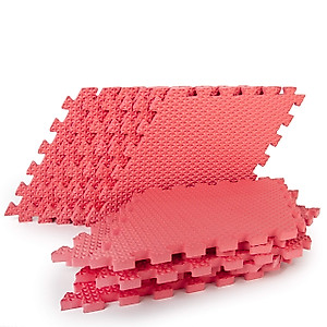 Tadpoles 12 Piece Rhombus Foam Play Mat Set, Red