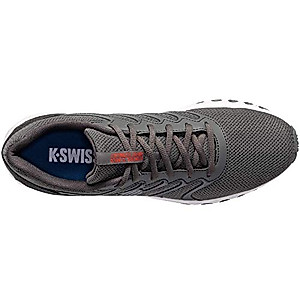 K-Swiss Men's Tubes 200 Training Shoe, Asphalt/Jet Black/Spicy Orange, 9.5 M
