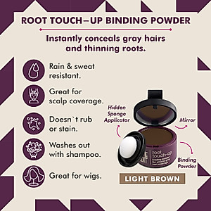Style Edit Root Touch Up Powder for Light Brown Hair | Cover Up Hair Color for Grays and Roots Coverage | Mineral Infused Binding Hairline Powder