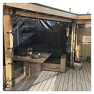 WZYJLyds Transparent Tarpaulin with Eyelets, Waterproof Plastic Outdoor Curtains Gazebo Side Panel for Greenhouse, Pergola, Garden (Color : Clear, Size : 8'x13'(2.5x4m))