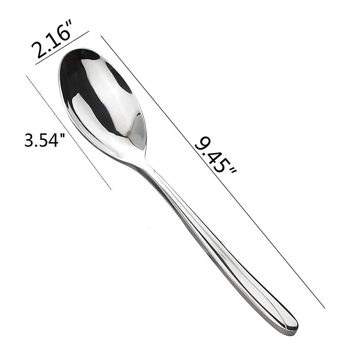 Anbers 8 Pieces Large Serving Spoons, 9.45 Inches, Stainless Steel Catering Serving Spoons