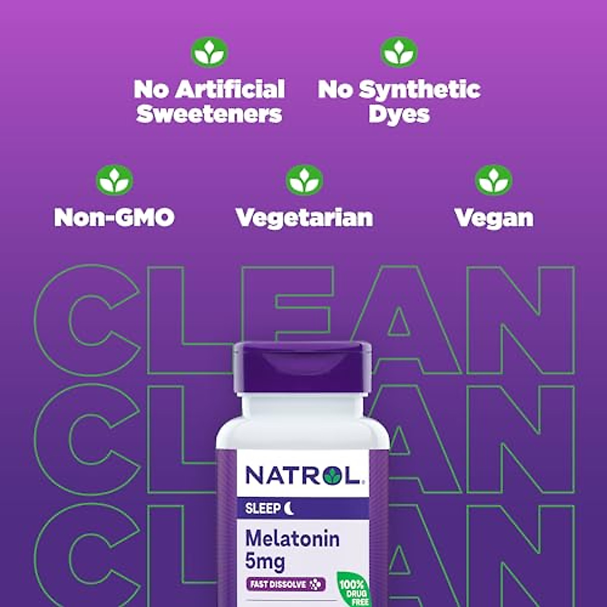 Natrol Fast Dissolve Melatonin 5 mg, Melatonin Supplements for Restful Sleep, Sleep Support for Adults, 90 Strawberry-Flavored Tablets, Up to a 90 Day Supply
