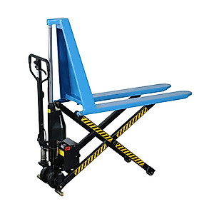 Electric Pallet Lift Scissor High Lift Pallet Jack Truck Telescoping Hydraulic Forklift, 2200lbs Capacity, 27" x 45", 31.5in Raised Height
