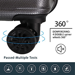 Aklsvion Luggage Sets 3 Piece(20/24/28)-Suitcase Set- Luggage with Wheels-PC + ABS Durable Lightweight Rotating hardshell suitcase 5PCS (Metallic Grey)…