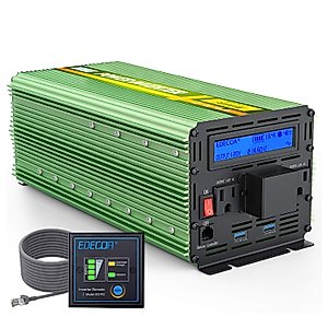 EDECOA 3000 Watt Power Inverter DC 12V to AC 110V 120V for Car Truck RV with LCD Display and Remote Controller