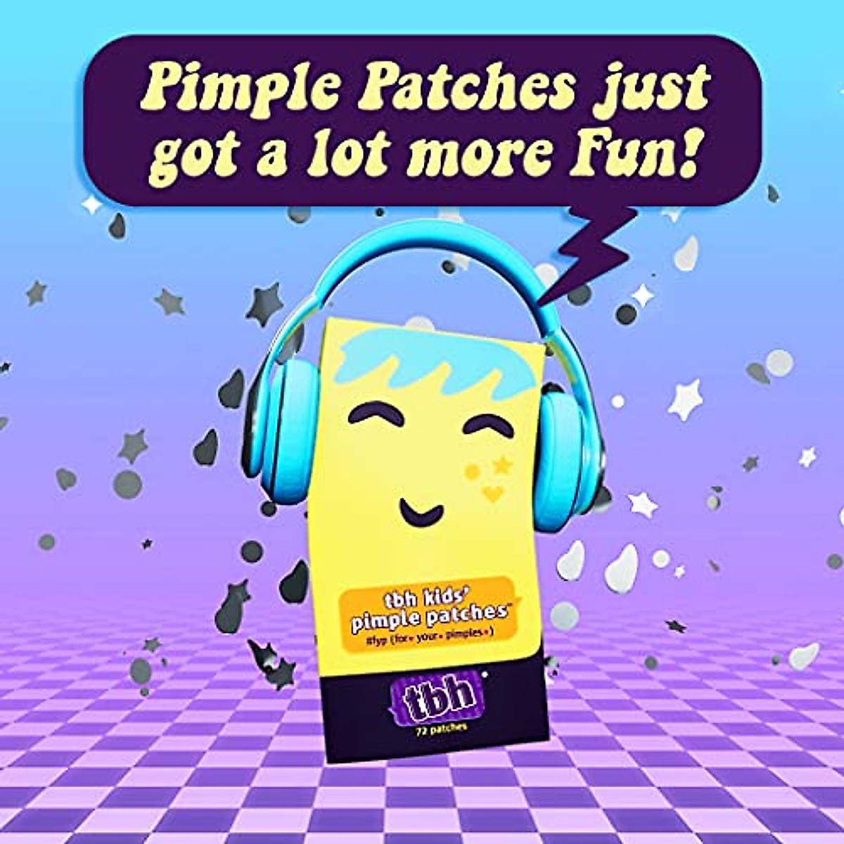 TBH Teen Pimple Patches For Tween Girls and Boys - Hyaluronic Acid Acne Pimple Patch Spot Treatment (72 Count) Star Pimple Patches For Face, Vegan and Cruelty Free
